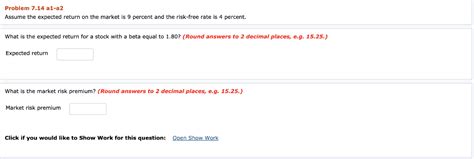 solved problem 7 14 al a2 assume the expected return on the