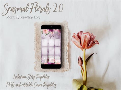 Bookstagram Tbr Wrap Up Canva Template Seasonal Florals 2 0 Instant