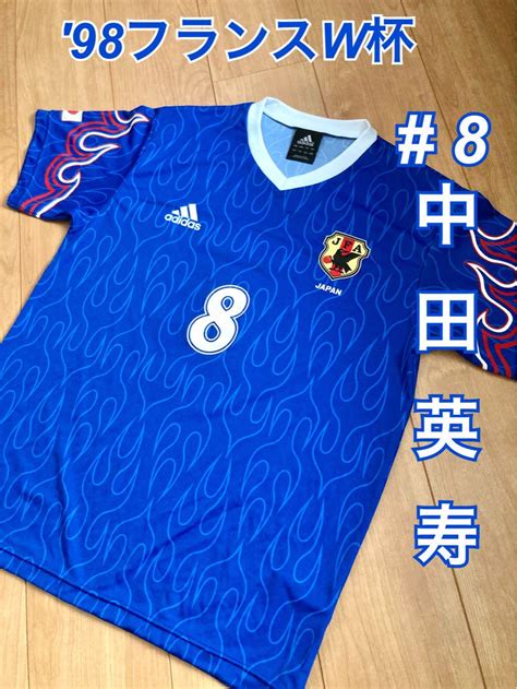 アディダス サッカー 日本代表 フランスw杯 炎 復刻 ユニフォーム 中田英寿 By メルカリ