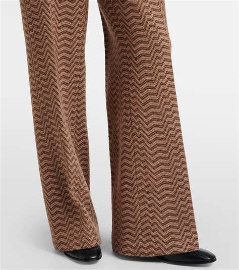 Zigzag Low Rise Bootcut Pants In Brown Missoni Mytheresa