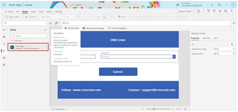 populate a default value in sharepoint s person column of canvas app