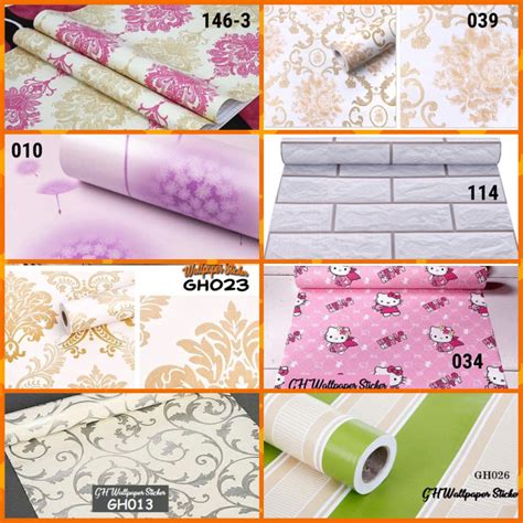 STIKER Wallpaper Dinding Kamar Tidur Wallpaper Tembok Wallpaper D Motif Ukuran Cm X Meter