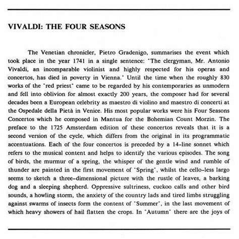 Antonio Vivaldi The Four Seasons Cd On Ebid United States 220498926