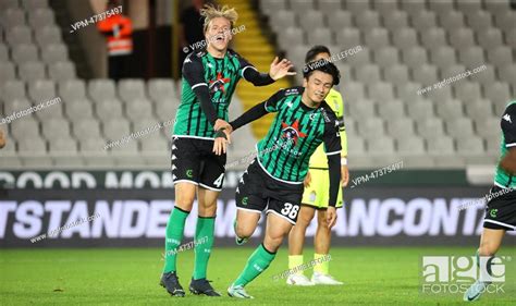 Cercle S Ayase Ueda Celebrates After Scoring During A Soccer Match