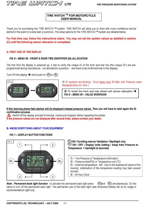 Ldl Technology Tire Watch Lite User Manual Pdf Download Manualslib