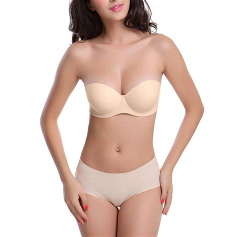 Jsaierl Womens Strapless Bras No Wire Lift Underwire Bra Seamless