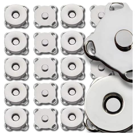 Zapięcie guziki magnetyczne na magnes 10 szt metalowe srebrne