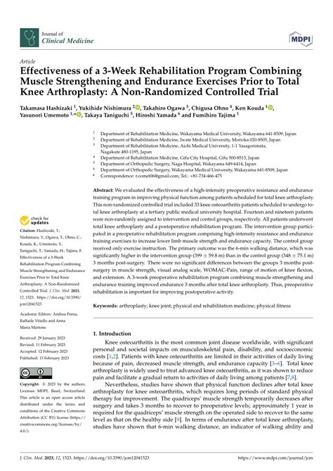Pdf Effectiveness Of A 3 Week Rehabilitation Program Combining Muscle