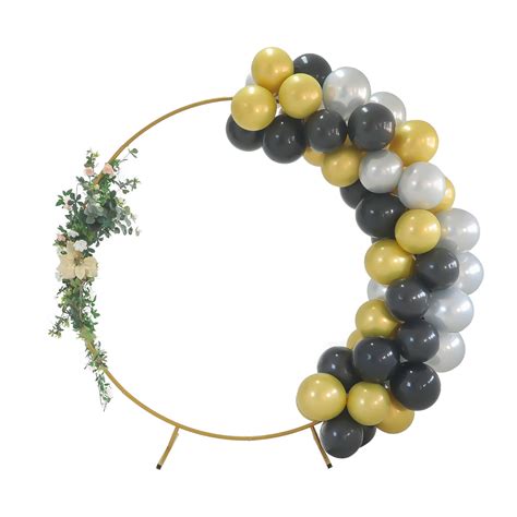 Round Gold Metal Balloon Arch Kit Large Balloon Arch Backdrop Stand