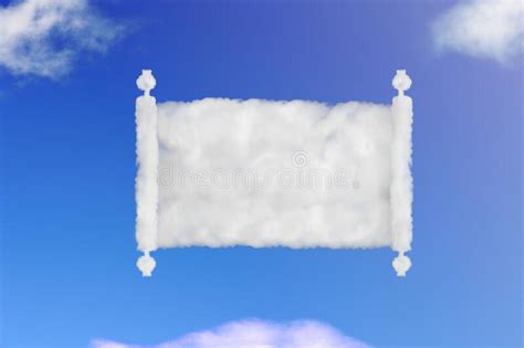 Opened Scroll Of Papyrus Shape Of Cloud O Stock Illustration