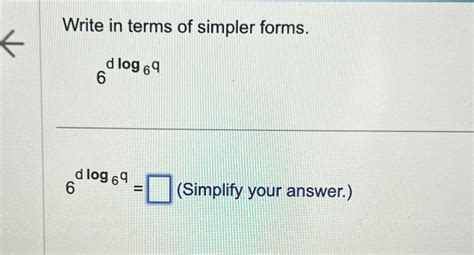write in terms of simpler