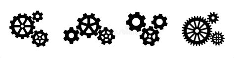 gear setting vector icon set cogwheel gear symbol of system