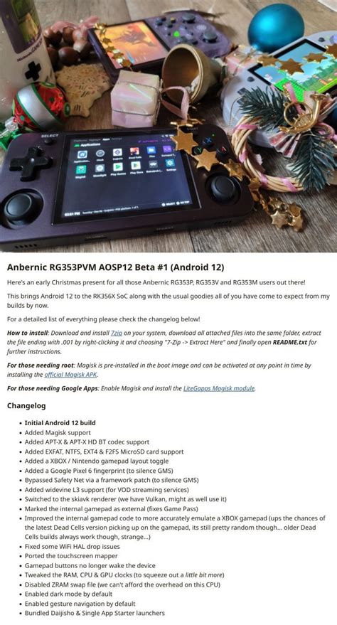 Android 12 For The Anbernic Rg353p Rg353v And Rg353m Is Now Available Over At Patreon