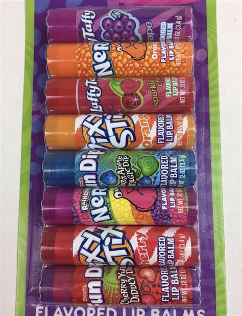 Set 8 Flavored Lip Balm Fun Dip Laffy Taffy Nerds Pixy Stix Cherry