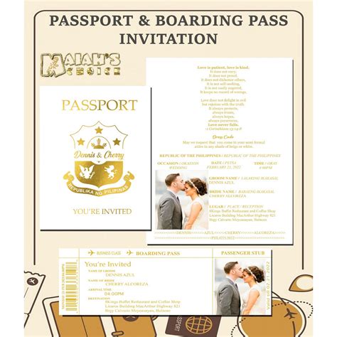 Mc Matte Passport Passbook Booklet And Boarding Pass Invitation Layout Gallery Shopee