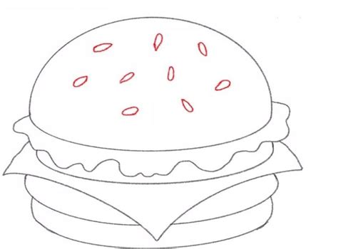 عکس نقاشی همبرگر کارتونی