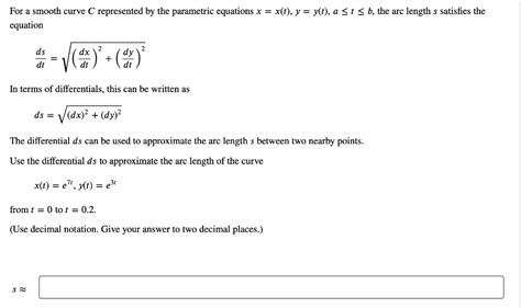 Solved For A Smooth Curve C Represented By The Parametric