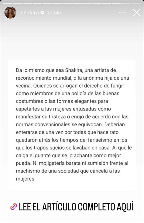 La Fuerte Respuesta De Shakira Tras Las Críticas Por Su Tema Contra