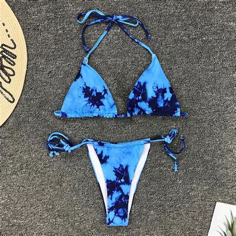 2020 New Sexy Swim Wear Women Swimsuit Bathing Suit Beachwear Bikini Tie Dye Swimwear