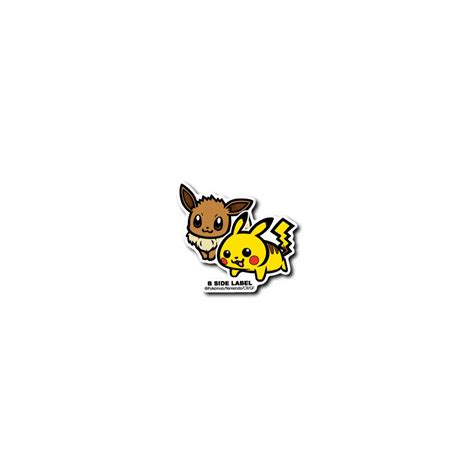 Autocollant Pikachu And Évoli Pokémon B Side Label Meccha Japan