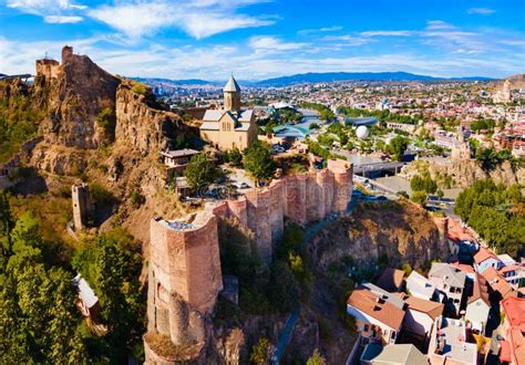 Narikala Fortress Aerial Panoramic View Tbilisi Stock Image Image Of