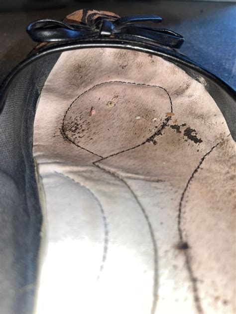 Well Worn Ballet Flats With Toe Prints