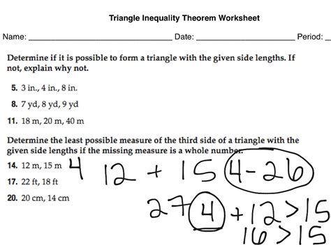 showme two column proof triangle inequality theorem