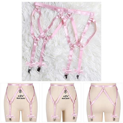 핑크 액세서리 속박 섹시한 여성 란제리 하네스 벨트 펑크 고스 스타킹 가터 벨트 벨트 서스펜더 의상 레이브 의상가터 Aliexpress