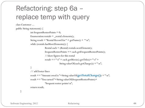 PPT Software Engineering Refactoring PowerPoint Presentation Free