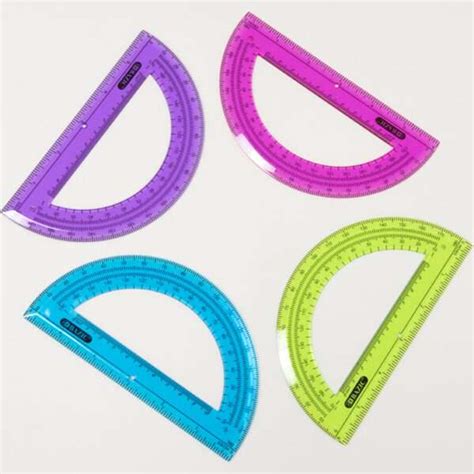 Assorted Color Semicircular 6 Protractor 24 Packs 224124 Geyer Instructional Products