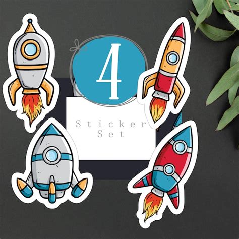 Red Rocket Stickers Etsy