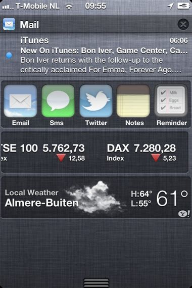 QuickComposer IOS 5 Notification Center Widget That Makes Composing