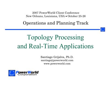 Topology Processing And Real Time Applications