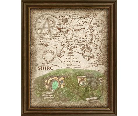 Bag End Hobbit House Printable Art Of The Shire Map Lord Of Etsy