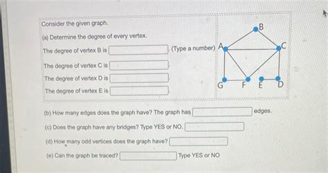 Solved Consider The Given Graph A Determine The Degree Of Chegg