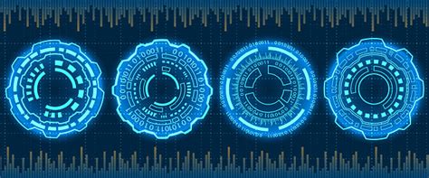 미래의 인터페이스 Infographic 요소에 대 한 컬렉션 요소 Hud 디자인 그래픽 사용자 인터페이스에 대한 스톡 벡터 아트 및 기타 이미지 그래픽 사용자 인터페이스