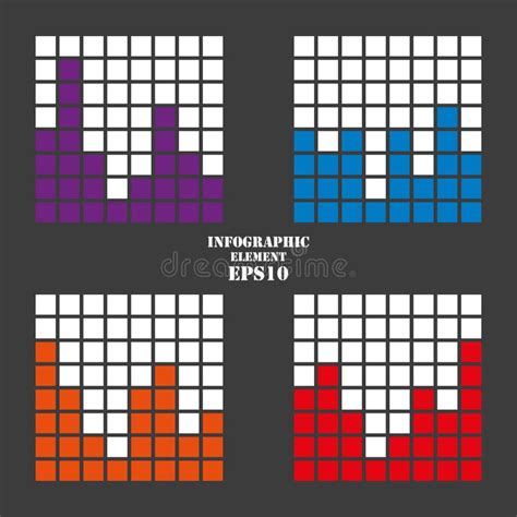 Four Square Options Infographic Design Elements Vector Illustration