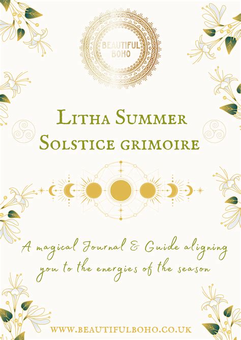 Litha Summer Solstice Grimoire Beautiful Boho Crystal Healing