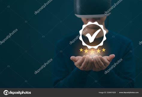 Quality Assurance Business Services Man Wearing Glasses Virtual Hand