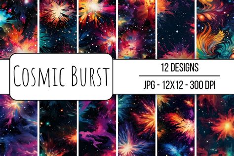 Cosmic Burst Seamless Pattern Graphic By Juniper Moon · Creative Fabrica