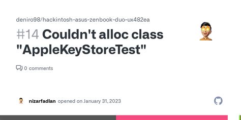Couldnt Alloc Class Applekeystoretest · Issue 14 · Deniro98