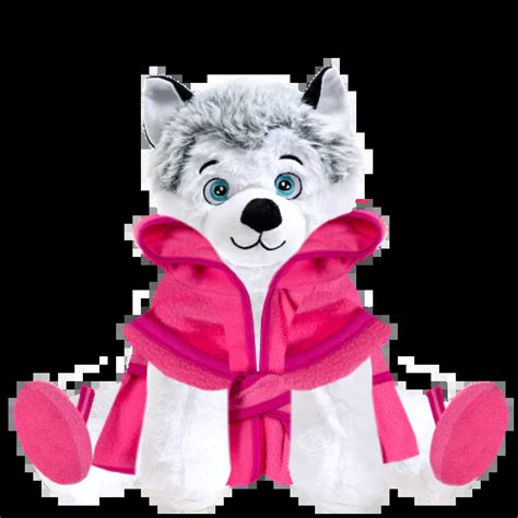 Husky Plushie With Pink Robe And Sandals Dubido Factory