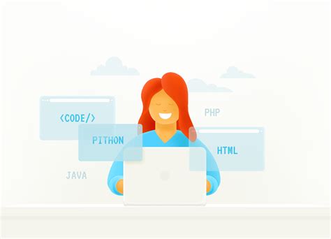 woman web developer at work 3d style cute illustration 2269488 vector