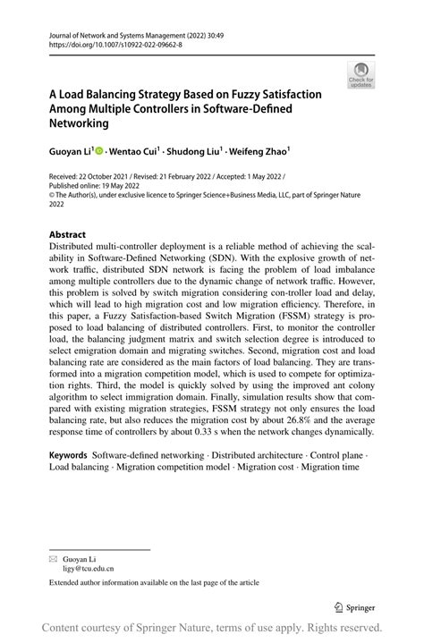 A Load Balancing Strategy Based On Fuzzy Satisfaction Among Multiple