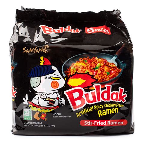 Samyang Buldak Ramen Black Hot Chicken Flavor 140 G5 Each Bidmeshk