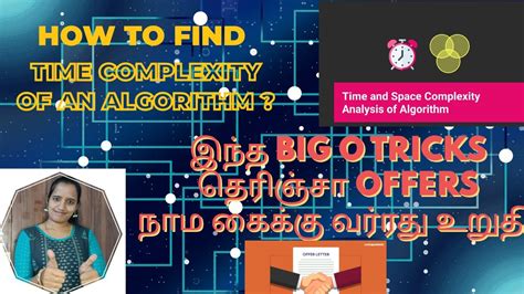 How To Calculate Time Complexity Of Algorithms In Tamil Solved Questions Space Complexity
