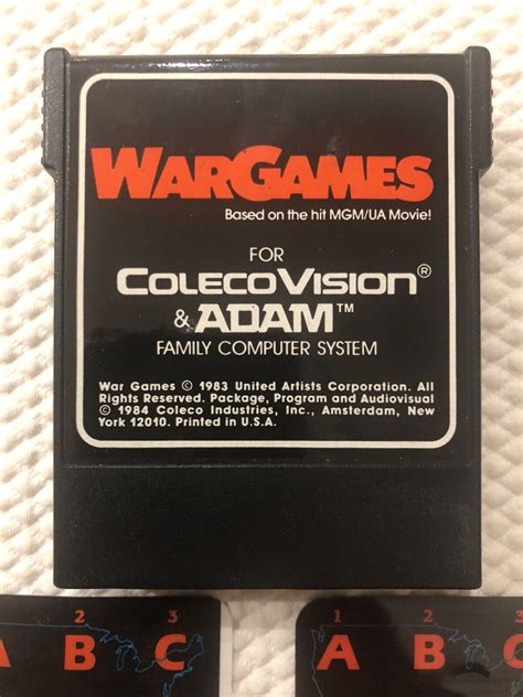 WarGames ColecoVision Cartridge W Overlay Cleaned Works