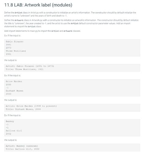 Solved Define The Artist Class In Artistpy With A
