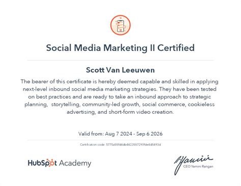 Scott Van Leeuwen On Linkedin Hubspot Academy Social Media Marketing