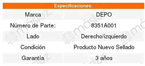 Par Cuartos Laterales Depo Mitsubishi Lancer 2012 2013